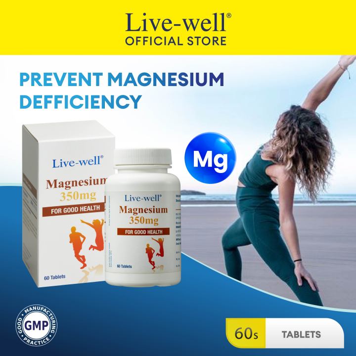 Live-well Magnesium 350mg | Essential for Body Health & Wellbeing ...