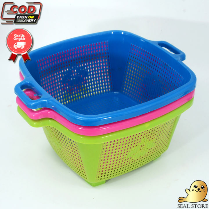 (SEAL) BAKUL Keranjang Baskom Saringan Sayur / Wakul Bulat Buah Plastik ...