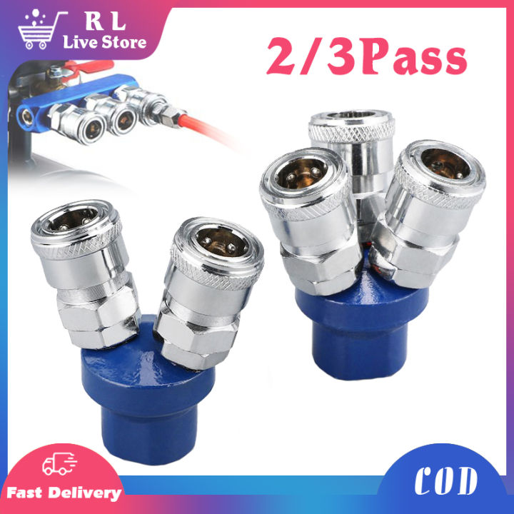 Air Compressor Manifold C Type Pneumatic Fitting 1/4 Quick Connector ...