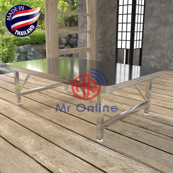 Japanese Style Stainless Steel Foldable Swing Rectangle Table / Meja ...