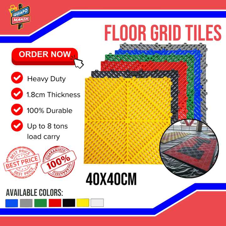 Car Grid Floor Tiles Matting 40x40cm Mats / Garage / Drain Grid Mat ...