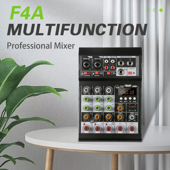 F4A sound mixer system KTV mataas na kalidad na Bluetooth dsp USB 4 mini audio interface channel ...