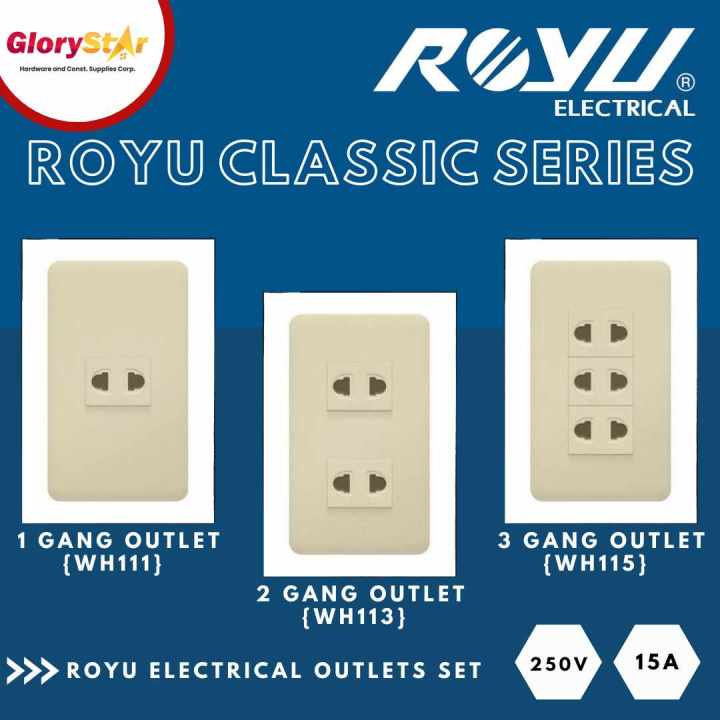 ROYU CLASSIC SERIES OUTLETS (SET) | 1-Gang/2-Gang/3-Gang | Lazada PH