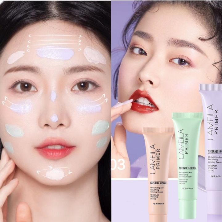 【BUY 1TAKE1】LAMEILA Face Primer Cream Blur Pore Color Corrector Makeup ...