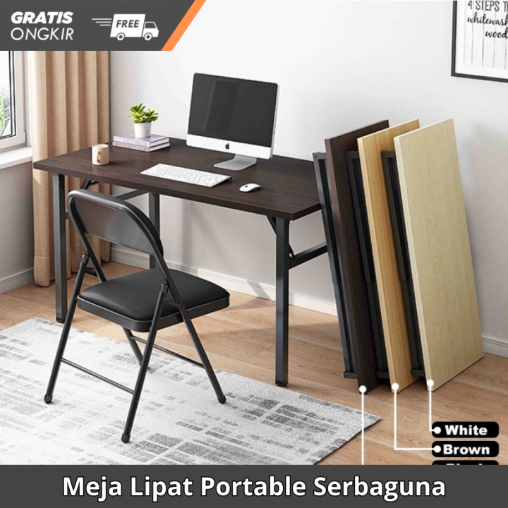 Meja Lipat Portable Serbaguna / Meja Komputer Belajar Minimalis / Meja Kerja Minimalis ...