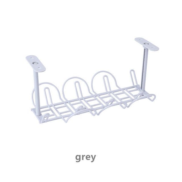 Under Table Storage Rack Cable Management Tray Home Office Desk Wire ...