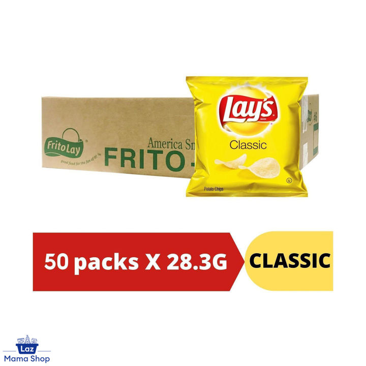 Lay's Classic Potato Chips Snacks 28.3g (Carton of 50) (Laz Mama Shop ...
