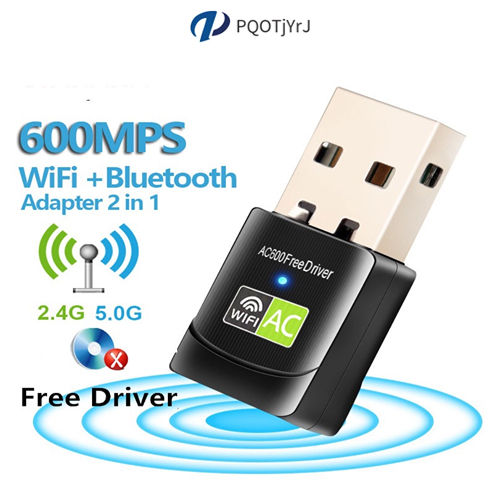 600Mbps USB Wifi Dongle Wireless WiFi Bluetooth Adapter 2.4G/5GHz PC ...