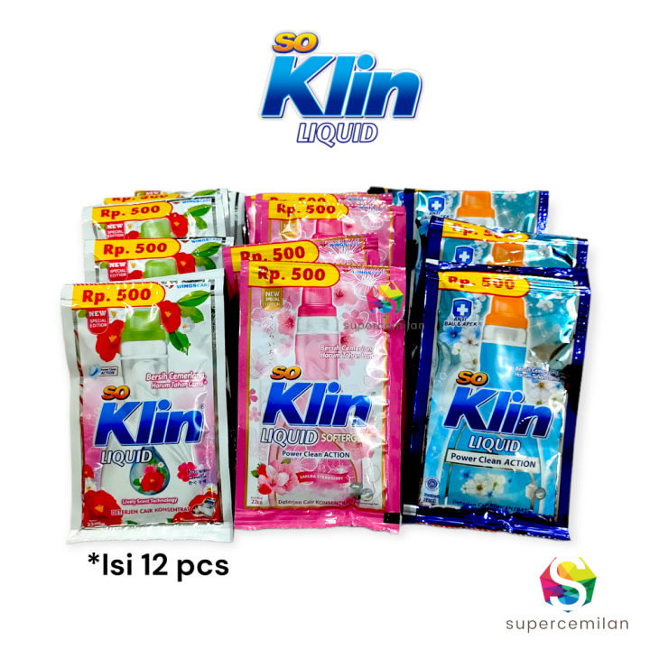 So Klin Liquid Deterjen Cair Sachet Sabun Cuci Baju 22 ML RENCENG (isi ...