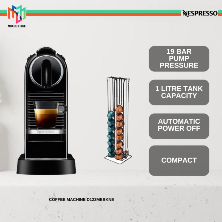 [FREE CAPSULE RACK - RANDOM COLOR] Nespresso D123-ME-BK-NE CitiZ & Milk ...
