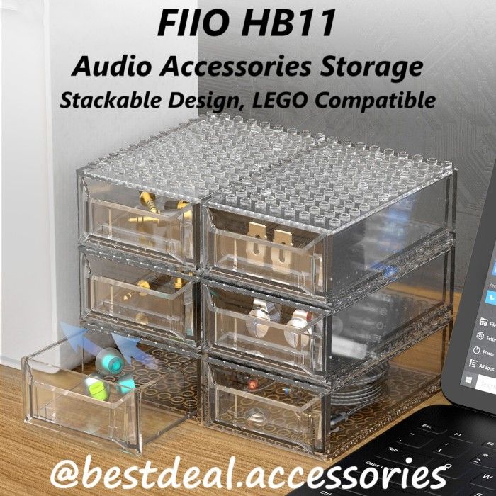 FIIO HB11 Storage Case Earphone Cable Eartips USB-C DAC Adaptor LEGO ...