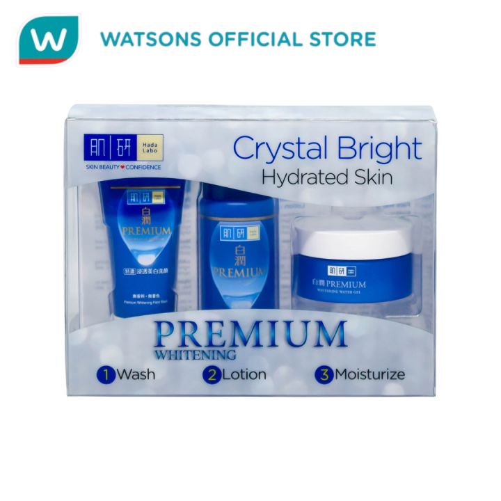 HADA LABO Crystal Bright Hydrated Skin Premium Whitening Trial Set ...