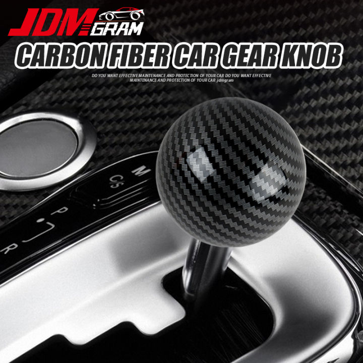 JDMGRAM คาร์บอนไฟเบอร์เกียร์รถเกียร์ SHIFT KNOB Handle คู่มือ Universal ...
