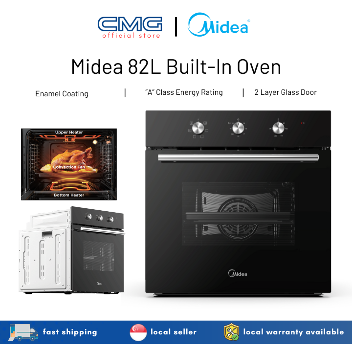 Midea (82L) Built-In Convectional Oven (MBI-65M40-SG) - 2 Layer Glass ...