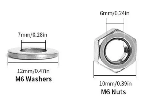 STAINLESS STEEL 304 FLAT WASHER and LOCK THREADED NUT (2-PCS/1-PAIR ...