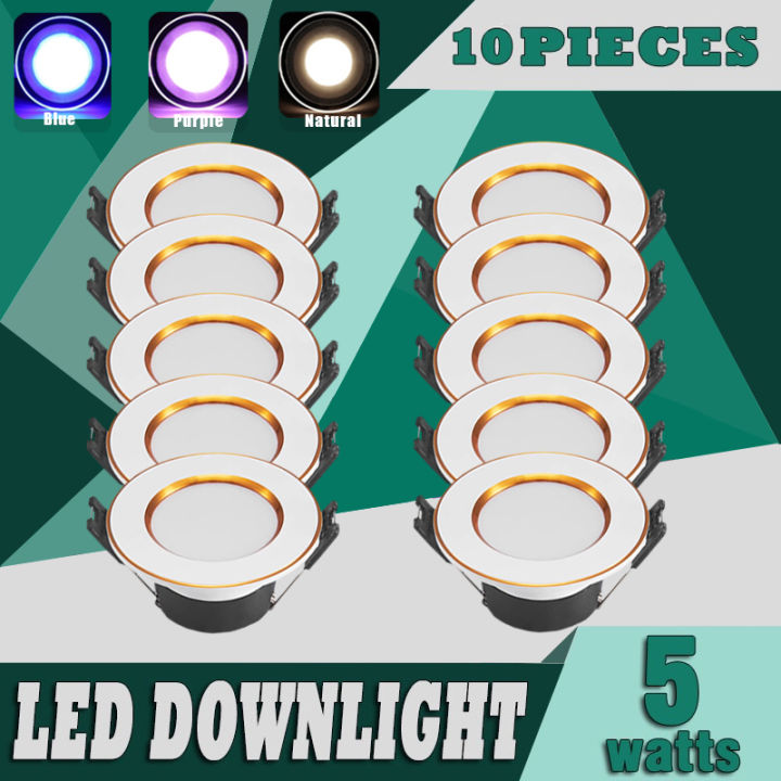 12 LED Pin light for Ceiling Tri color 5 Watts Downlight Ultra-Thin 3 ...
