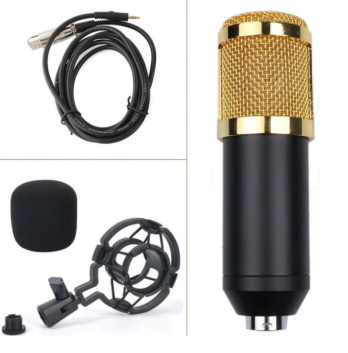 BM-800 MICROPHONE WITH SHOCK MOUNT, MIC COVER AND 3.5MM XLR CABLE ...
