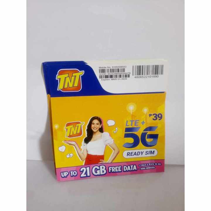 TNT Triple Cut Sim LTE + 5G Ready Sim (Regular, Micro, and Nano SIM's ...