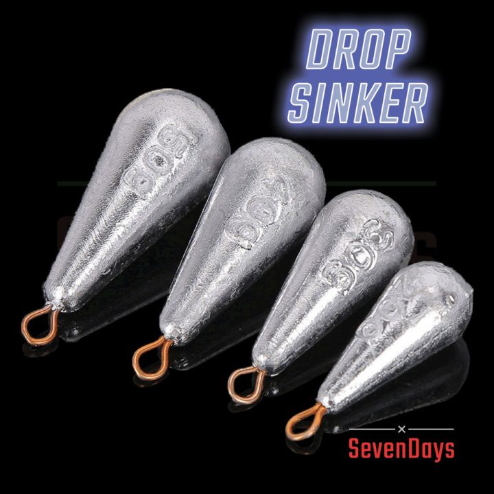 [5 PCS] Drop Lead Sinker (10g - 200g) Batu Ladung Timah Pancing Fishing ...