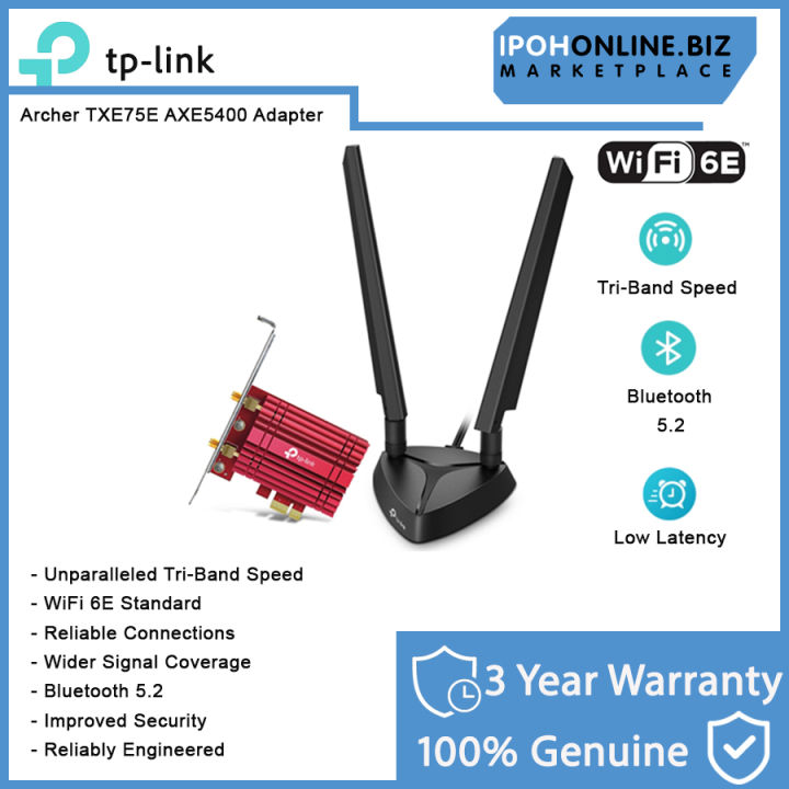 TP-Link Archer TXE75E AXE5400 WiFi 6E Bluetooth 5.2 Tri-Band MU-MIMO ...