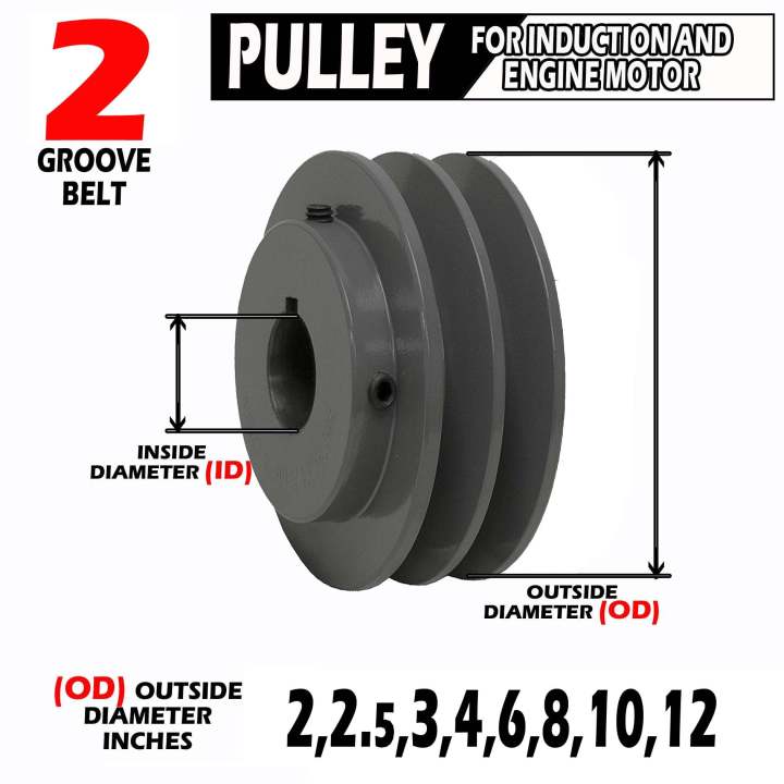 Pulley (cast iron) for Induction/Engine motors-2 BELT/GROOVE | Lazada PH