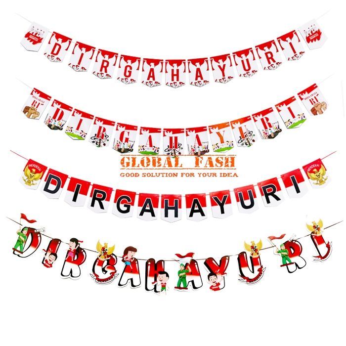 Banner DIRGAHAYU RI / bunting flag HUT RI kemerdekaan / banner Hut Ri ...