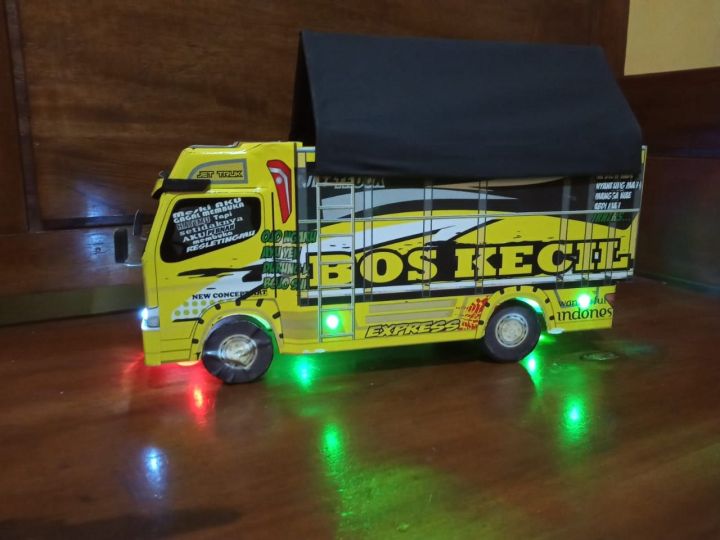Miniatur truk oleng pakai terpal warna kuning | Lazada Indonesia