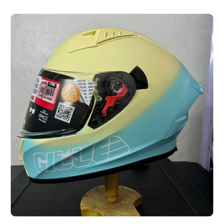 gille gts v1 matte cream blue two tone dual visor fullface helmet ...