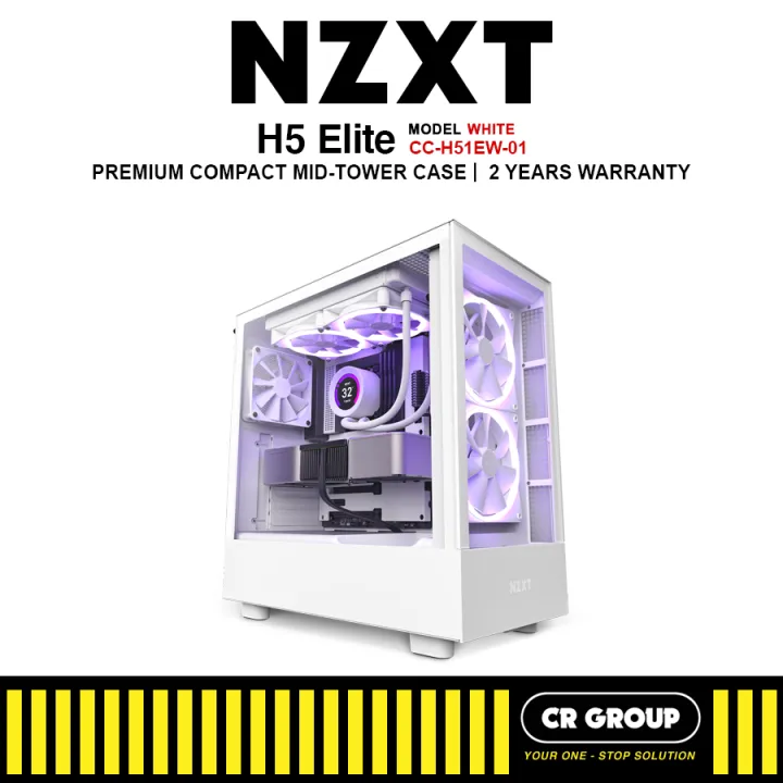 NZXT H5 Elite - Premium Compact Mid-Tower PC Case - Tempered Glass ...