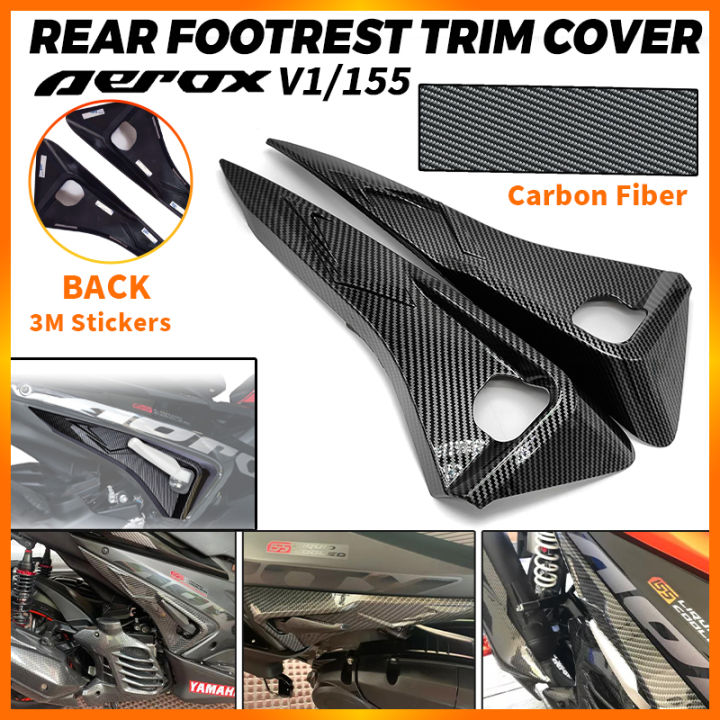 E&M Aerox V1 Rear Passenger Footrest Cover Garnish Carbon Panel For ...