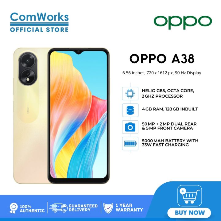 ComWorks Official Store | OPPO A38 4GB 128GB | 6.56 inches | Lazada PH