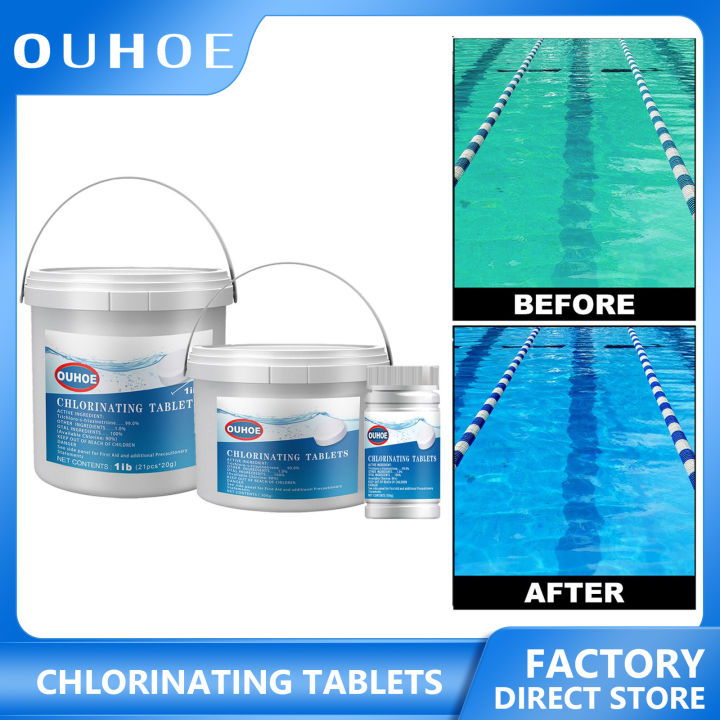 OUHOE Swimming Pool Cleaning Effervescent Chlorine Tablets ...