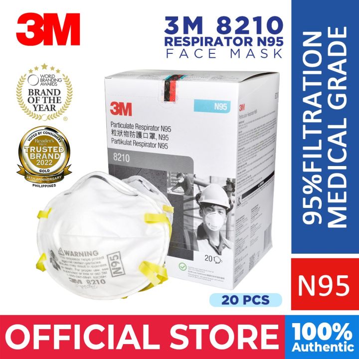 3M 8210 Respirator N95 Face Mask 20's | Lazada PH
