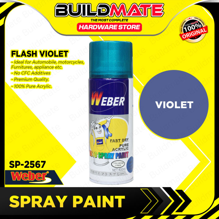 BUILDMATE Weber 400ML Auto Spray Paint Metallic Finish PURE ACRYLIC ...