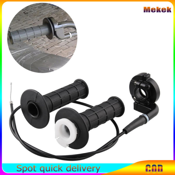 Motorcycle Throttle Accelerator Handle Grips With Cable Universal For 7 ...
