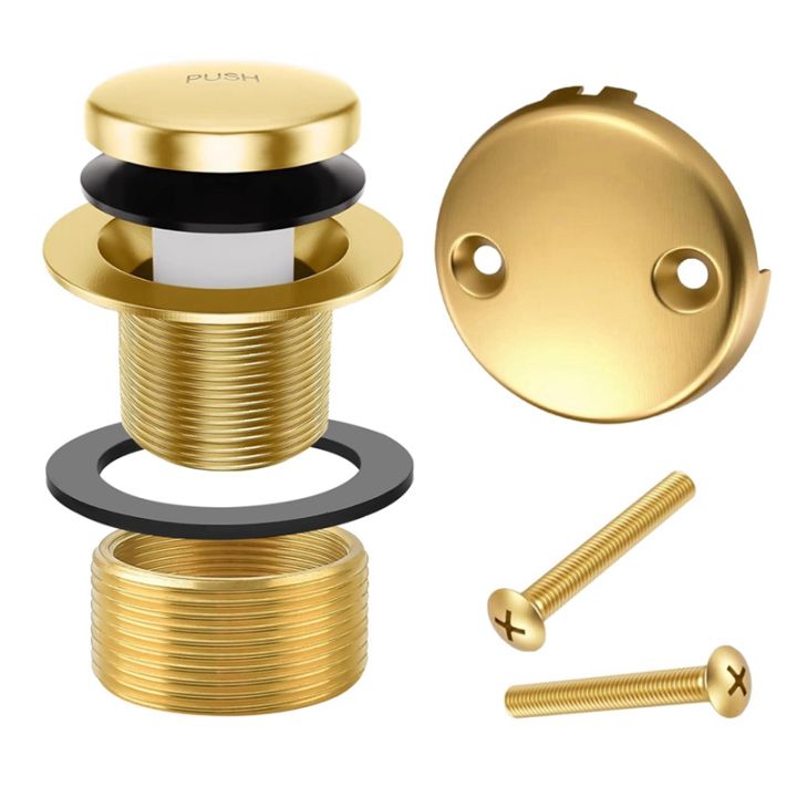 (XFVG) Gold Tub Drain Overflow Kit-Universal Bathtub Drain Replacement ...