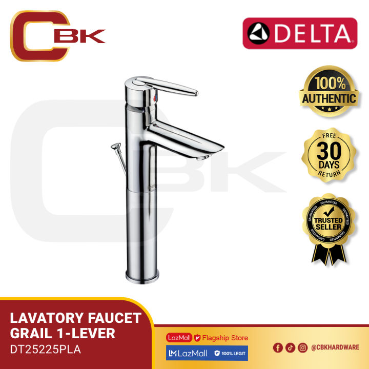 DELTA DT25225PLA LAVATORY FAUCET GRAIL 1-LEVER HANDLE 1 HOLE CHROME ...