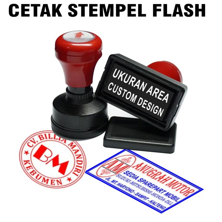 Stempel Flash Warna Otomatis Custom Design | Lazada Indonesia