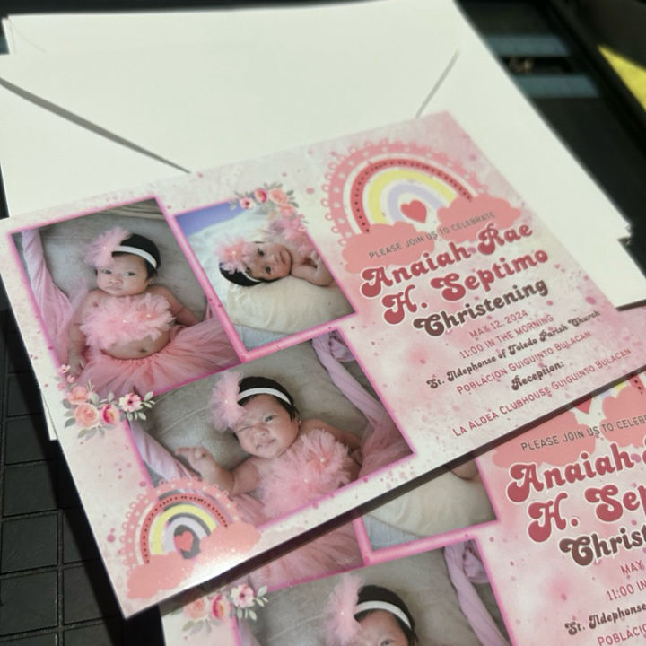 4r Personalized Invitation Card for Christening/Wedding/Birthday ...