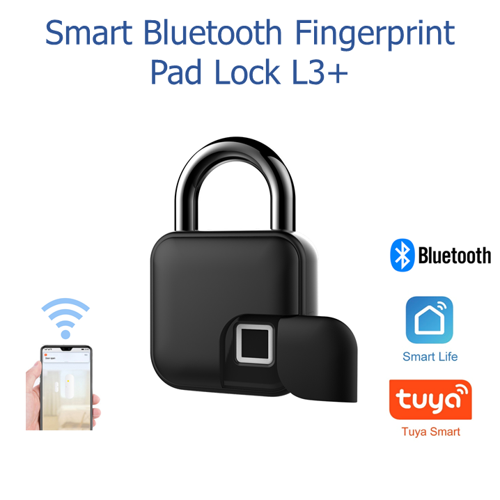 Smart Bluetooth Fingerprint Weatherproof Pad Lock L3+ Tuya - Smartlife ...