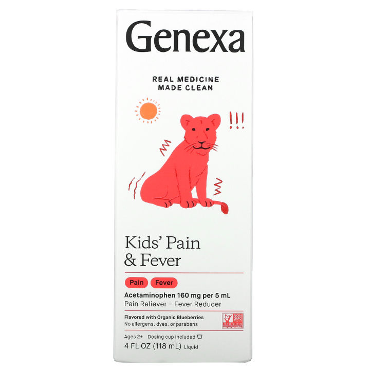 [PRE-ORDER] GENEXA KID'S PAIN & FEVER AGES 2+ ORGANIC BLUEBERRIES 4 FL ...