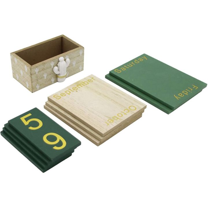 Wooden Flip Desk Blocks Calendar, Plank/Table Calendar Display,for Home ...