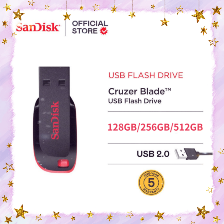 SanDisk Cruzer Blade USB Flash Drive 128G 256GB 512GB Flash Drive USB 2 ...