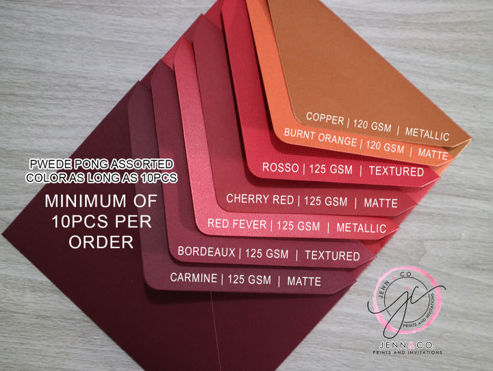 10PCS 5R - 5x7 Envelope wedding invitation maroon, wine red, burnt ...