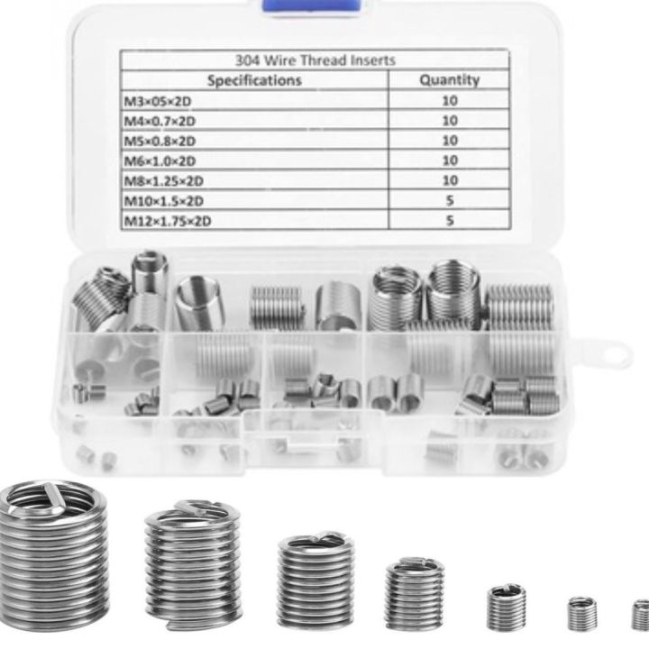 Stainless Steel Helicoil Wire Thread Repair Kit , M3 M4 M5 M6 M8 M10 M12 Helicoil Set | Lazada