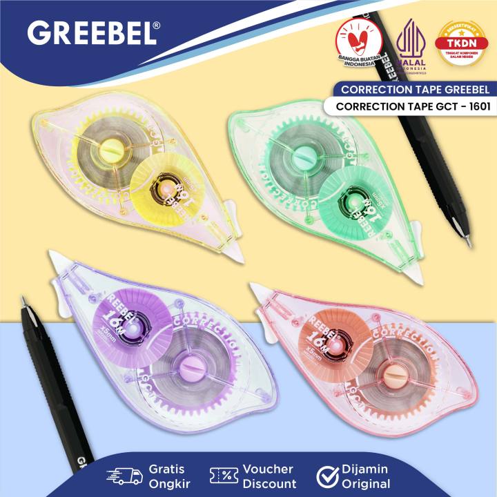 GREEBEL Correction Tape Tip Ex Kertas (GCT-1601 / PCS) / Tip-ex Kertas ...
