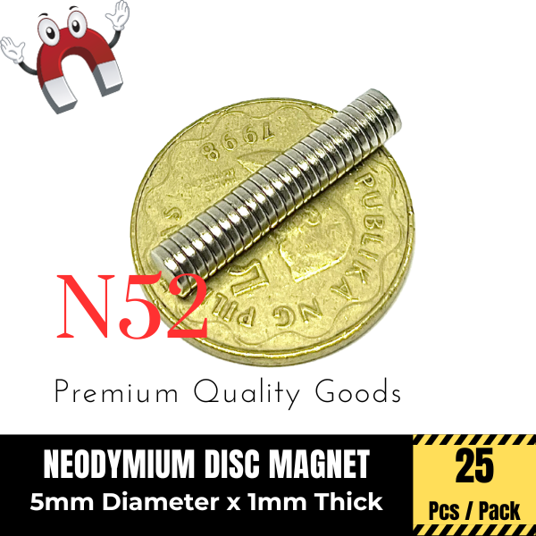 25 Pcs. Small Neodymium Disc Round Permanent Magnet 5mm Diameter ( 5mm ...