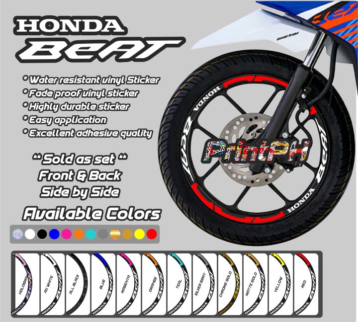 Honda Beat Mag Decals Sticker Front & Back Side by Side 4Pcs[Bracket ...
