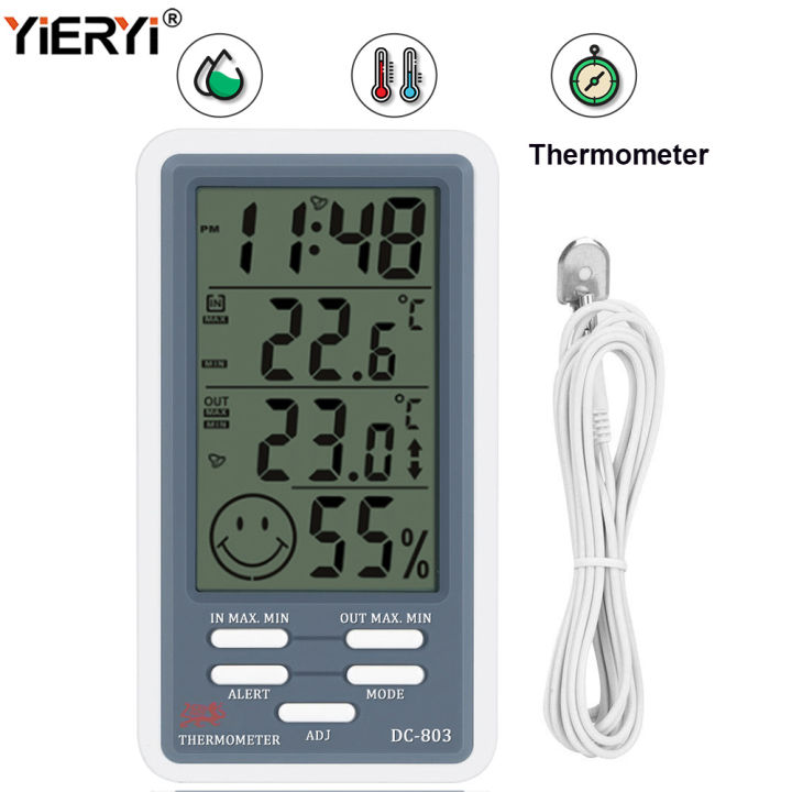 Yieryi Digital Temperature Humidity Meter Indoor Outdoor Thermo meter ...