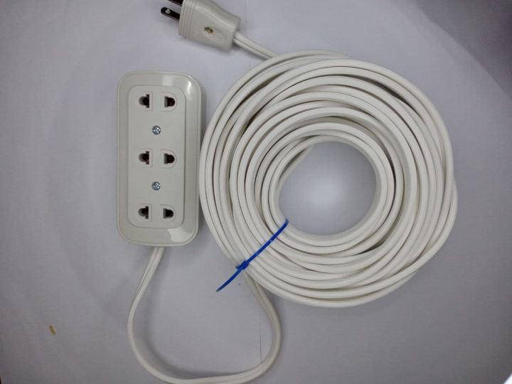 35 meters Heavy Duty Extension Cord wire (3)Three Gang flat cord #16 ...